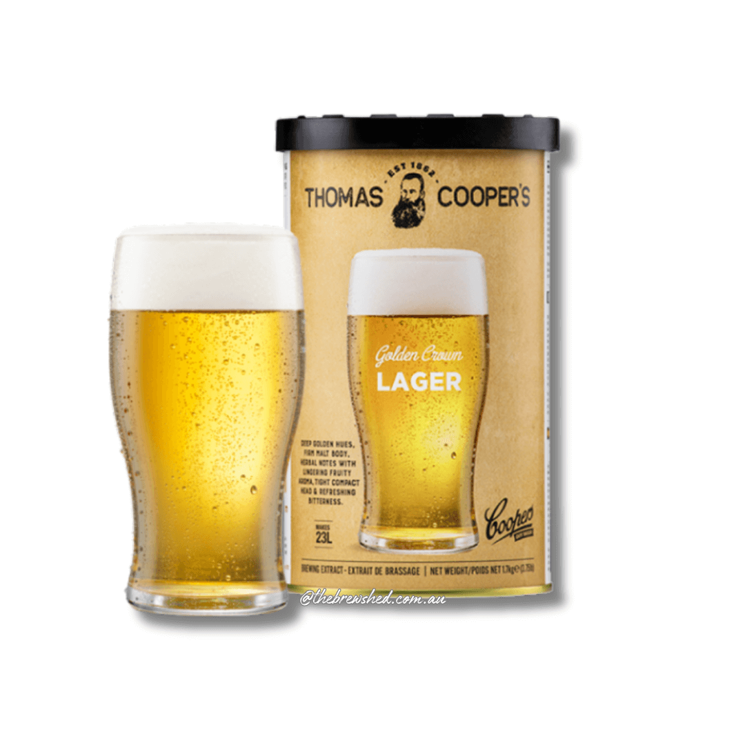 Thomas Coopers Golden Crown Lager | The Brew Shed Beer Making Supplies