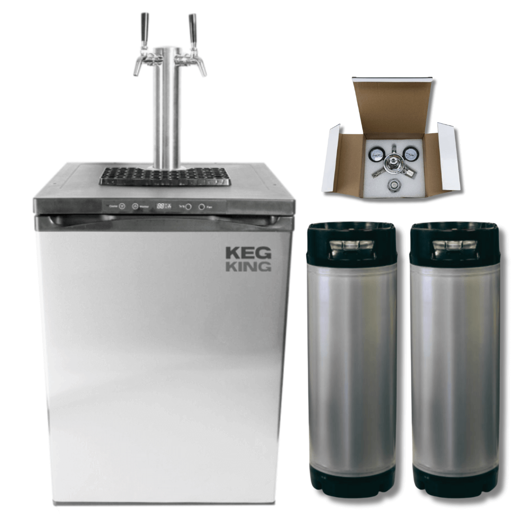 Kegmaster Premium Fridge & Double I Font & 2 Kegs | The Brew Shed